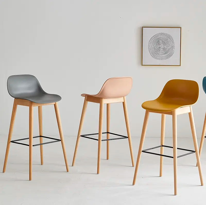 THOUGHTS Oliver Sleek Modern White Bar Stool Natural Wood Design – maija